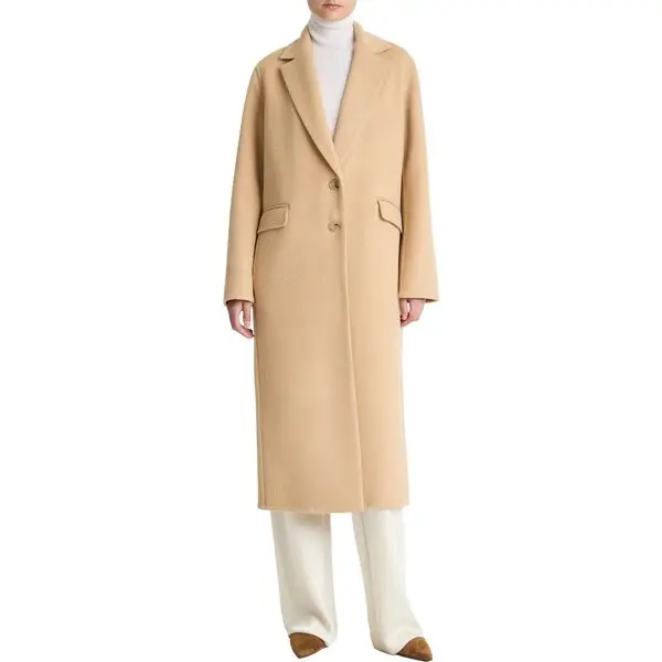 Vince Classic Wool Blend Coat - Camel