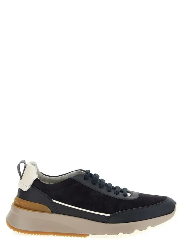 Brunello Cucinelli Suede And Leather Sneakers