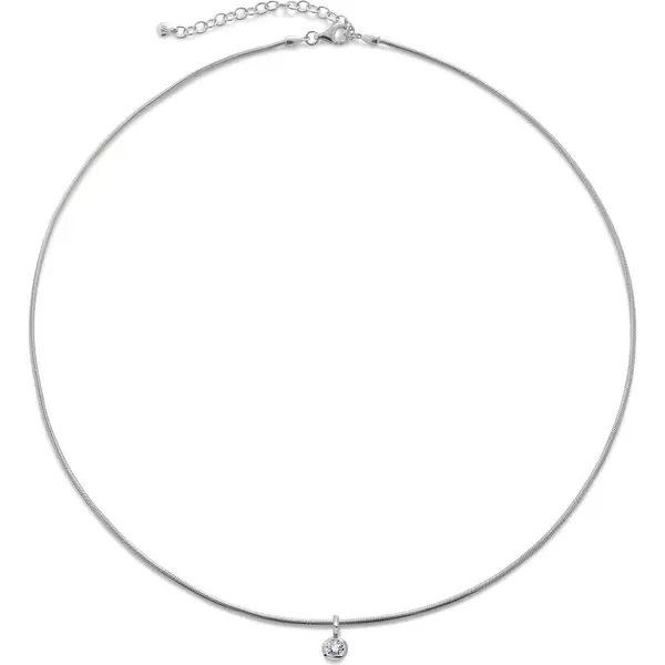 Monica Vinader Solitaire Lab Grown Diamond Pendant Snake Chain Necklace