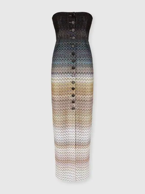 Missoni Long Strapless Viscose Dress With Lamé Threads