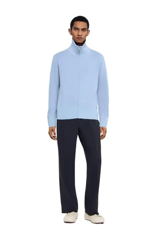 Sandro Wool Trucker Sweater - Sky Blue