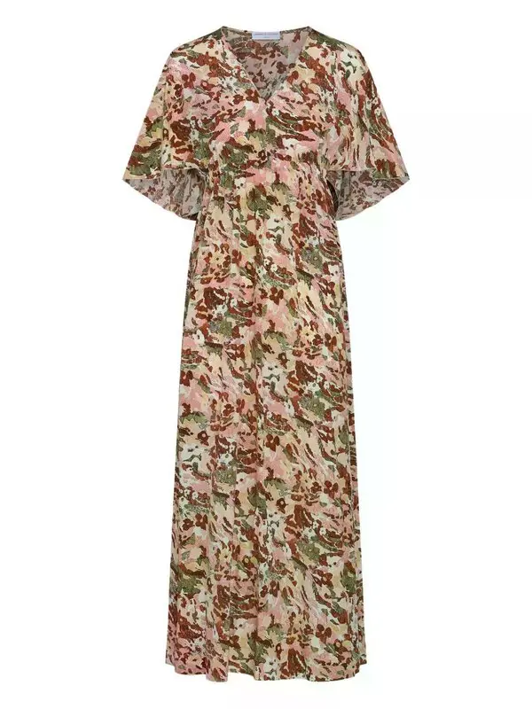 MARINELLA PICCINNO Lucia Printed Silk Dress - Brown