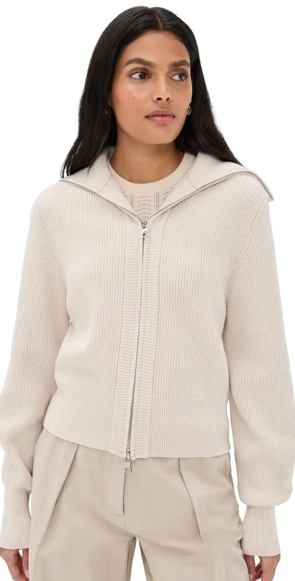 Varley Enrico Knit Jacket - Silver Birch