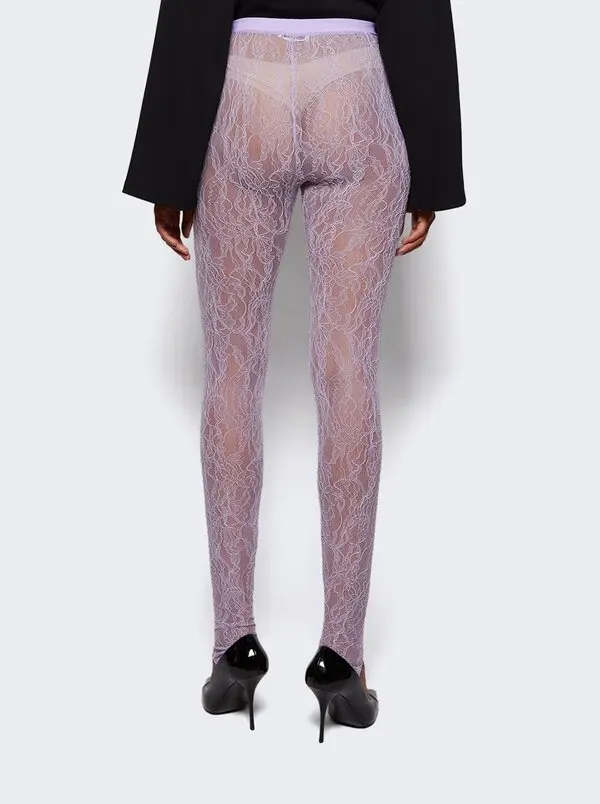 Wardrobe.NYC Lace Stirrup Legging - Lilac