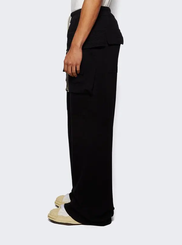 Rick Owens Creatch Wide Cargo Drawstring Pants - Black