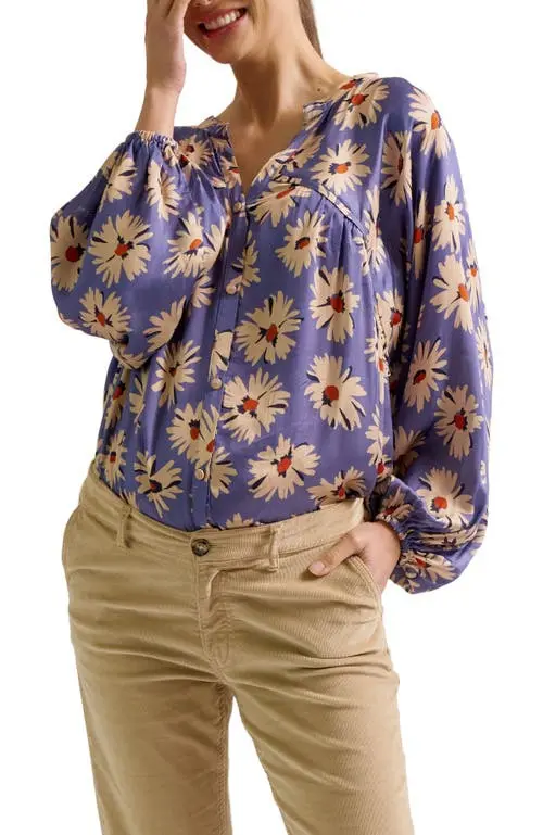 ZZDNU CACHE COUER Madeleine Maternity & Nursing Blouse - Cornflower Blue