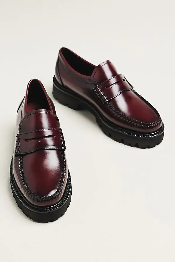 G.H.BASS Grace Super Lug Loafers - Wine