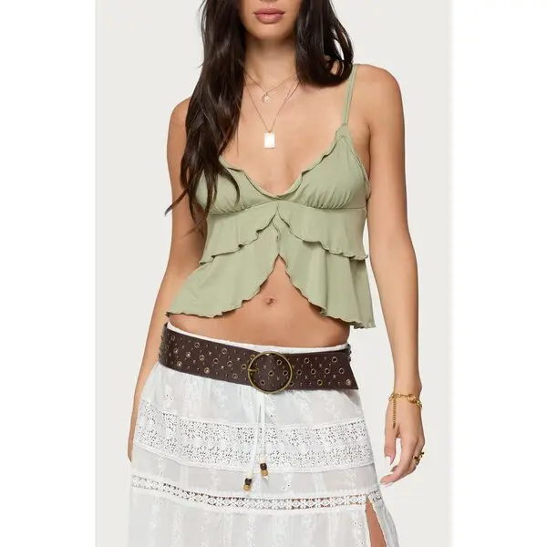 EDIKTED Kailan Ruffle Babydoll Camisole
