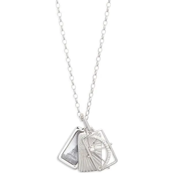 Monica Rich Kosann Sterling White Sapphire Pendant Necklace