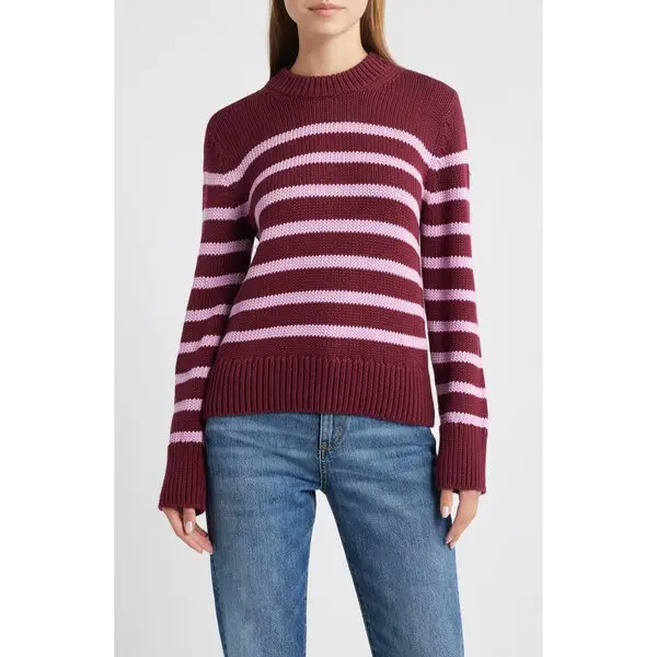 Rails Alise Stripe Crewneck Cotton Sweater