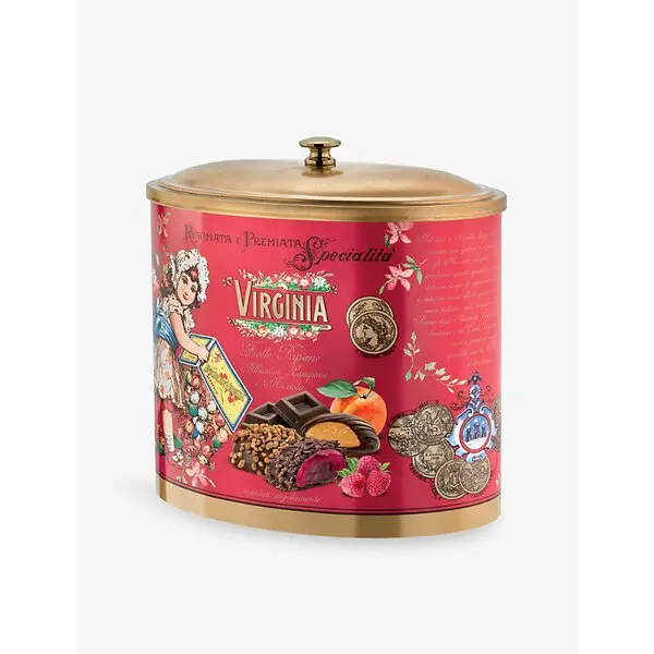 VIRGINIA Hazelnut Filled Apricot And Raspberry Covered Chocolate Biscuit Tin 200g