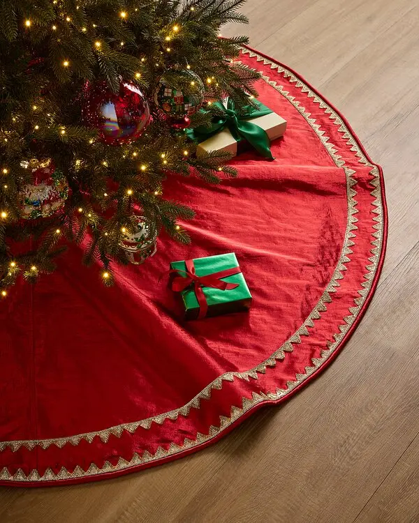 D. STEVENS 64" Art Deco Metallic Dupioni Tree Skirt