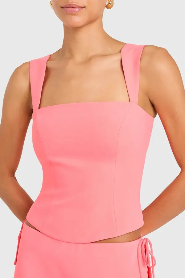 Amanda Uprichard Ceronne Corset Top - Neon Ballet
