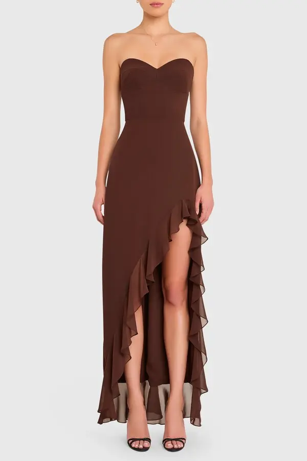 Amanda Uprichard Eden Gown - Cocoa