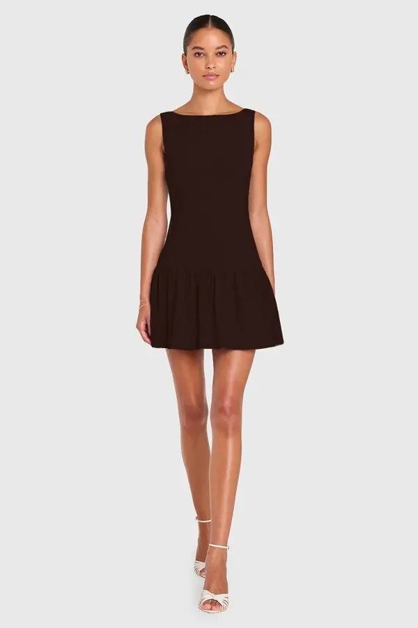 Amanda Uprichard Katina Skort Romper - Cocoa