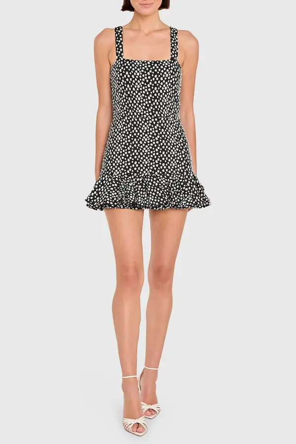 Amanda Uprichard Mellie Mini Skort Romper - Black White
