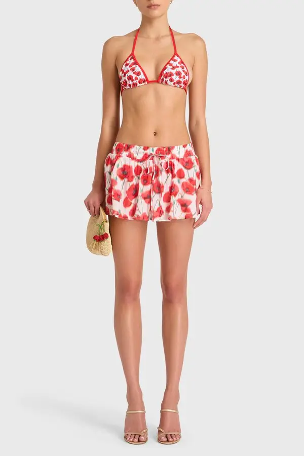 Amanda Uprichard Brio Flare Shorts - Poppy Field