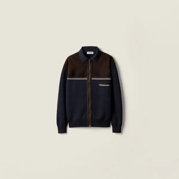 Miu Miu Wool And Leather Cardigan