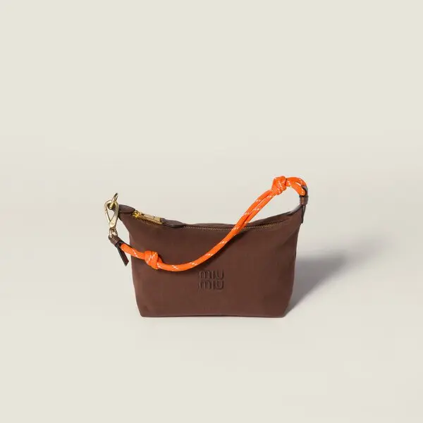 Miu Miu Gabardine Pouch - Cocoa Brown/orange