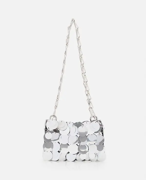 Rabanne Nano Sparkle Shoulder Bag - Silver