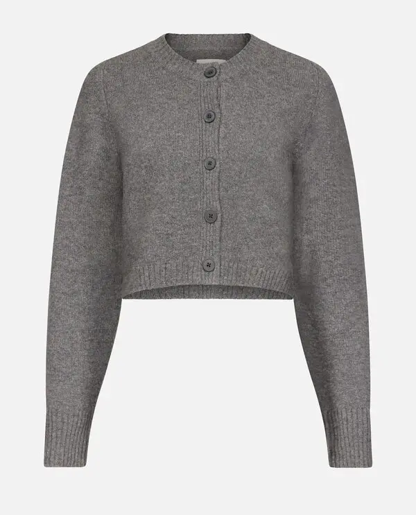 Loulou De Saison Zephir Lds Cropped Cardigan - Grey
