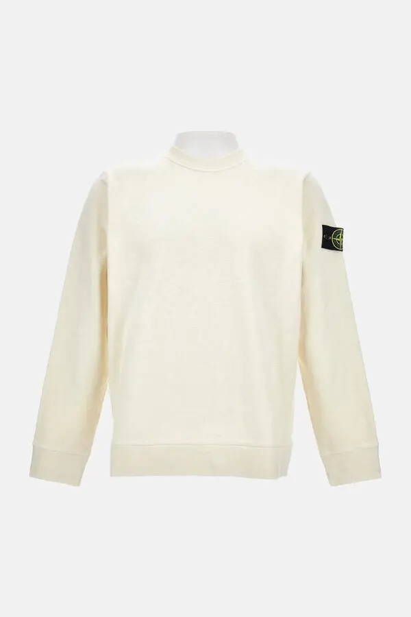 Stone Island Crewneck Cotton Sweatshirt - White