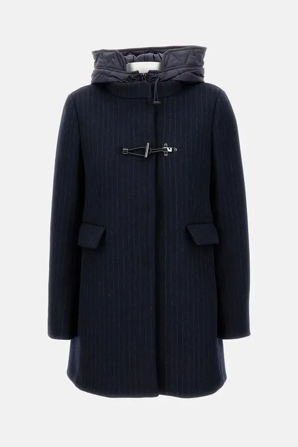 FAY Hooded Toggle Coat - Blue