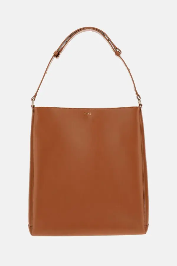 Plan C Leather Shopper Bag - Brown