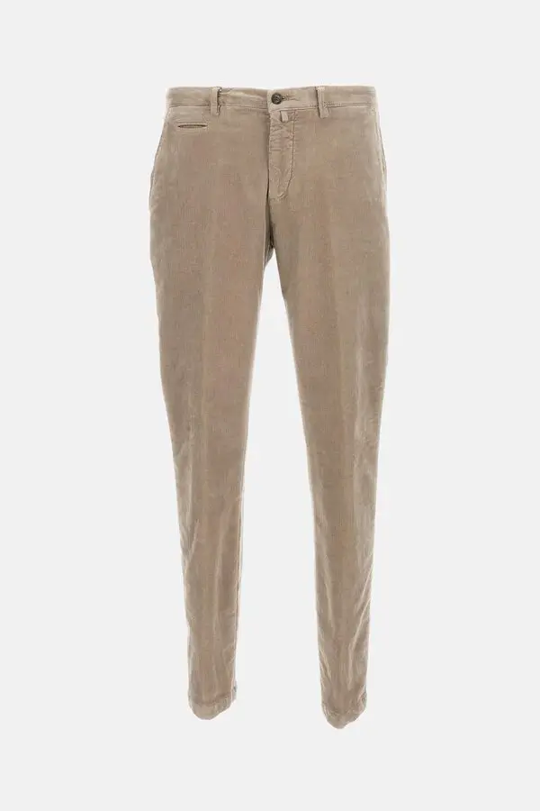 BRIGLIA 1949 Tailored Velvet Trousers - Brown