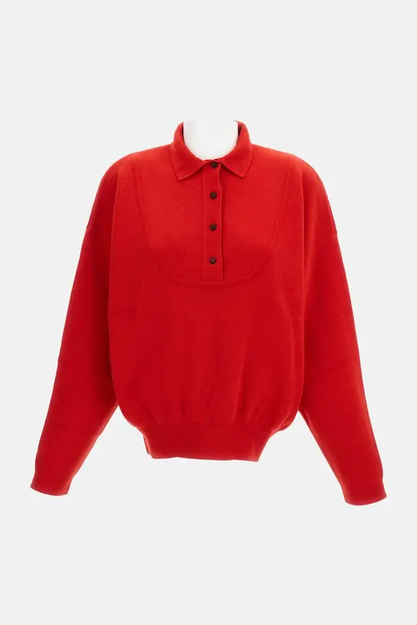 Jacquemus Polo Maille Vareuse Ball Sweater - Red