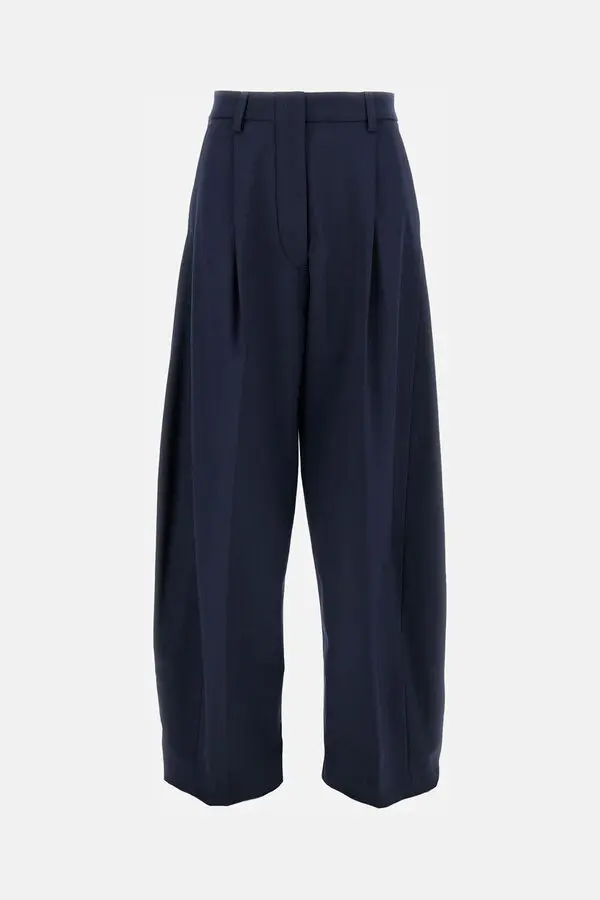 THELATEST Wide Leg Pleated Trousers - Blue