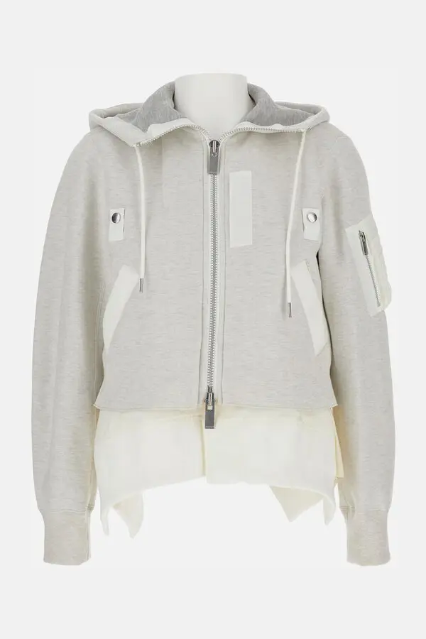 Sacai Hooded Zip Up Sweatshirt