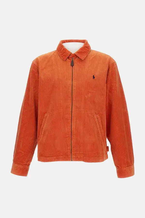 Ralph Lauren Corduroy Zip-Up Jacket - Orange | Editorialist