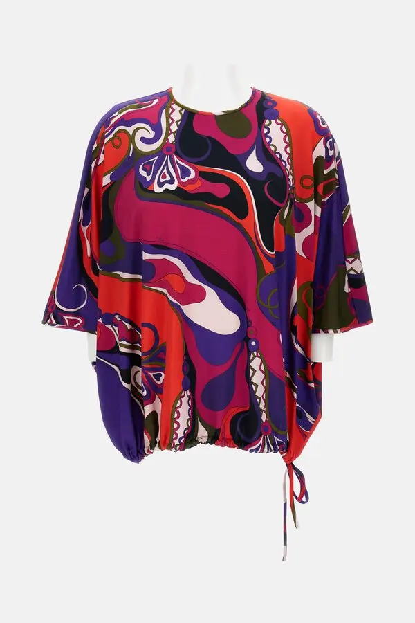 Emilio Pucci Printed Satin Jersey Blouse - Multicolor