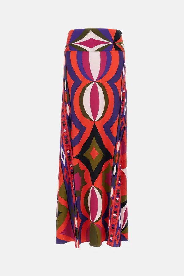 Emilio Pucci Satin Jersey Maxi Skirt - Multicolor