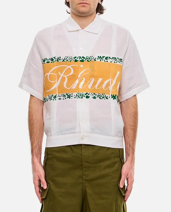 Rhude Cuban Cotton Linen Shirt - White