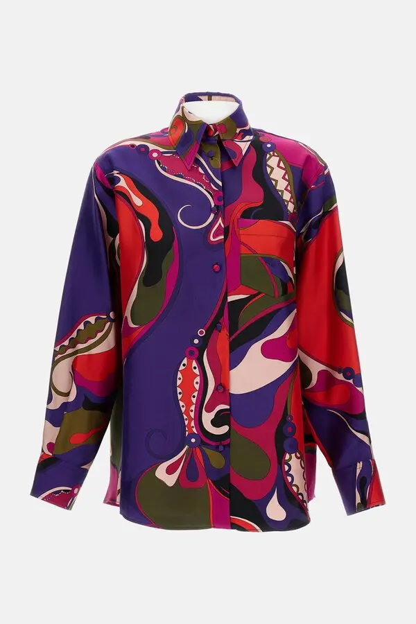 Emilio Pucci Printed Silk Twill Shirt - Multicolor