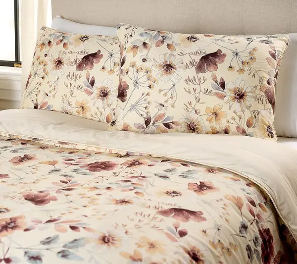 NORTHERN NIGHTS As Is Painterly Floral Comfor Sham Set- Queen