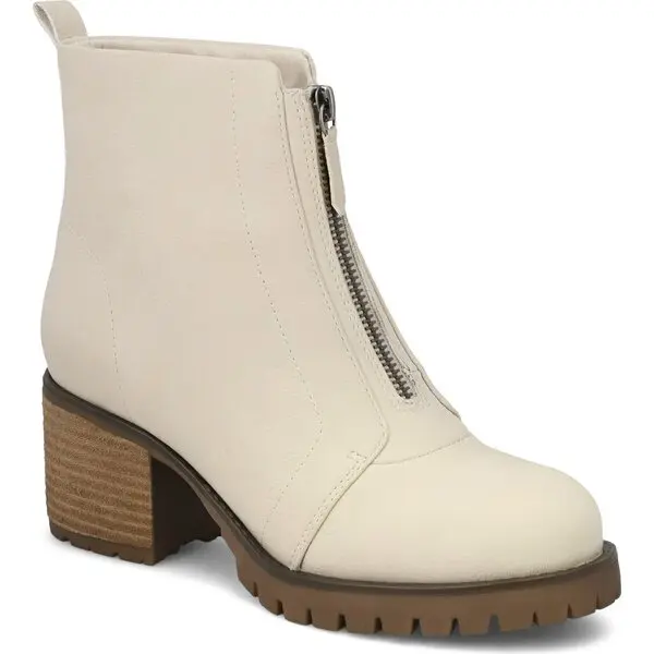 Mia Fabiola Front Zip Ankle Boots - Seashell