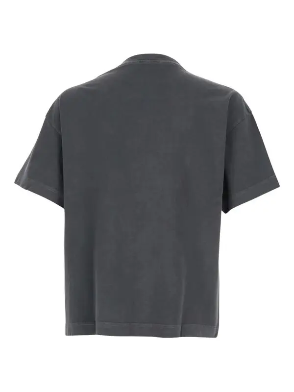 Palm Angels Neck Logo Reg Tee - Dark Grey - Off White