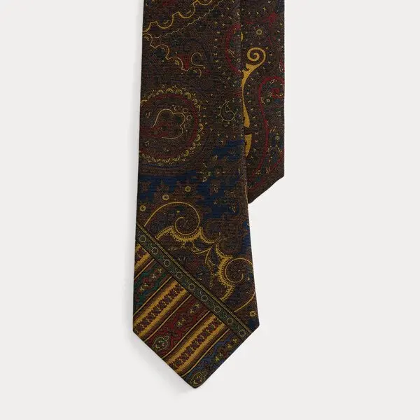 Ralph Lauren Patchwork Paisley Wool Neck Tie - Multi
