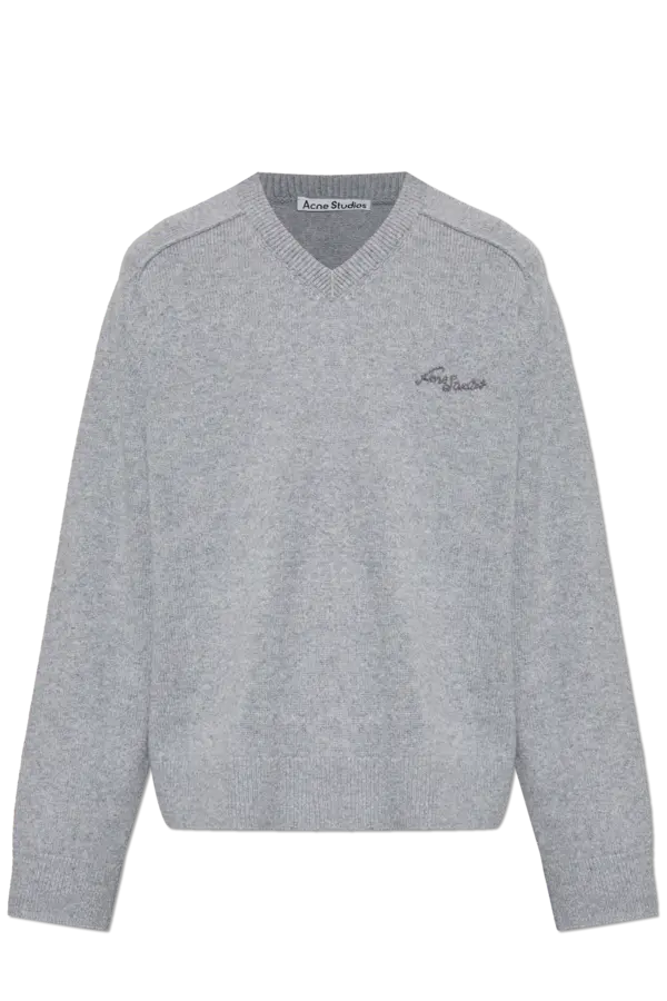 Acne Studios Wool Sweater With Embroidered Logo