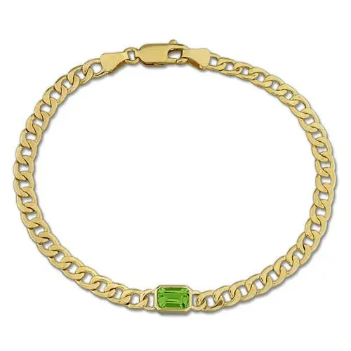 JULIANNA B. 14k Yellow Gold Gemstone Link Bracelet - Peridot