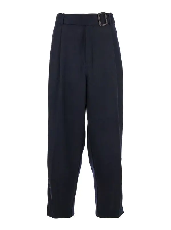 Emporio Armani Wool And Cashmere Pants With Buckled Belt
