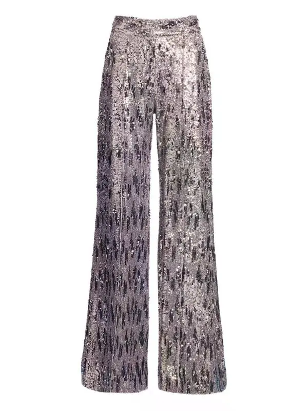 Elie Saab Sequin-embellished Wide Leg Pants