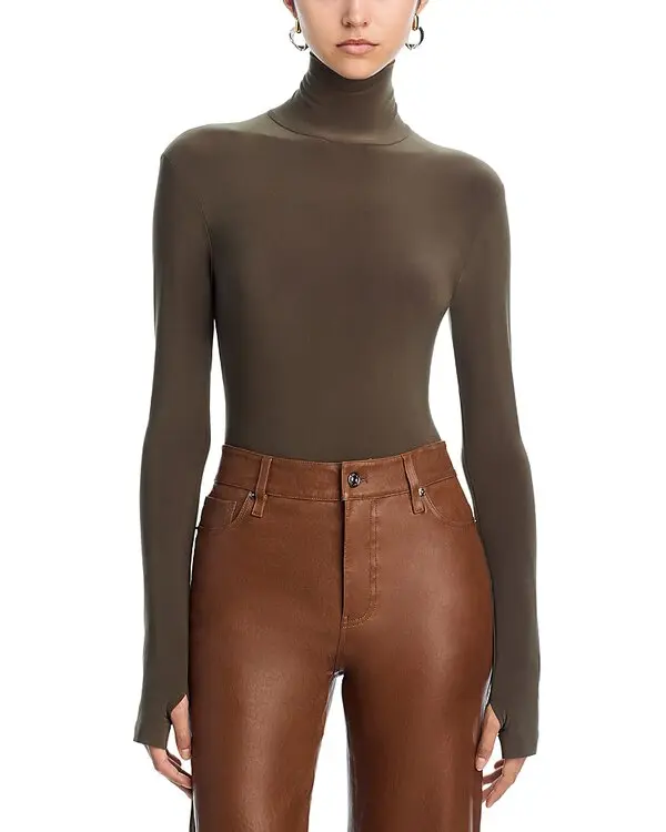 Norma Kamali Turtleneck Bodysuit - Bark