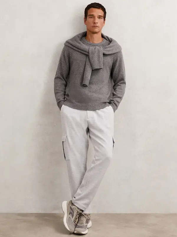 REISS Willan Jersey Cargo Trousers