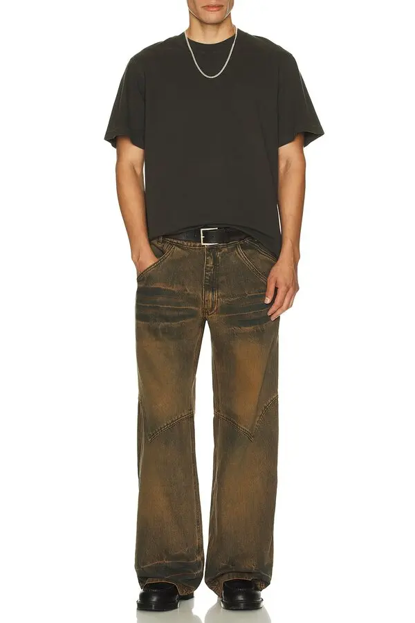 AGOLDE Asha Mock Neck Tee In Black - Fracture
