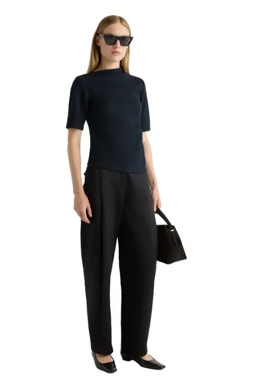 Modern Citizen Ribbed Asymmetric Neck Top