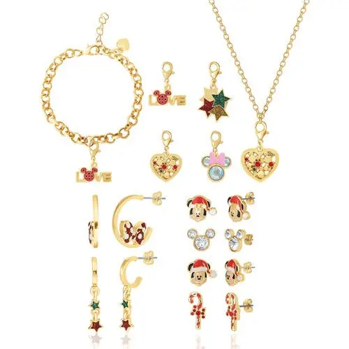 Disney Mickey And Minnie 12-piece Jewelry Set
